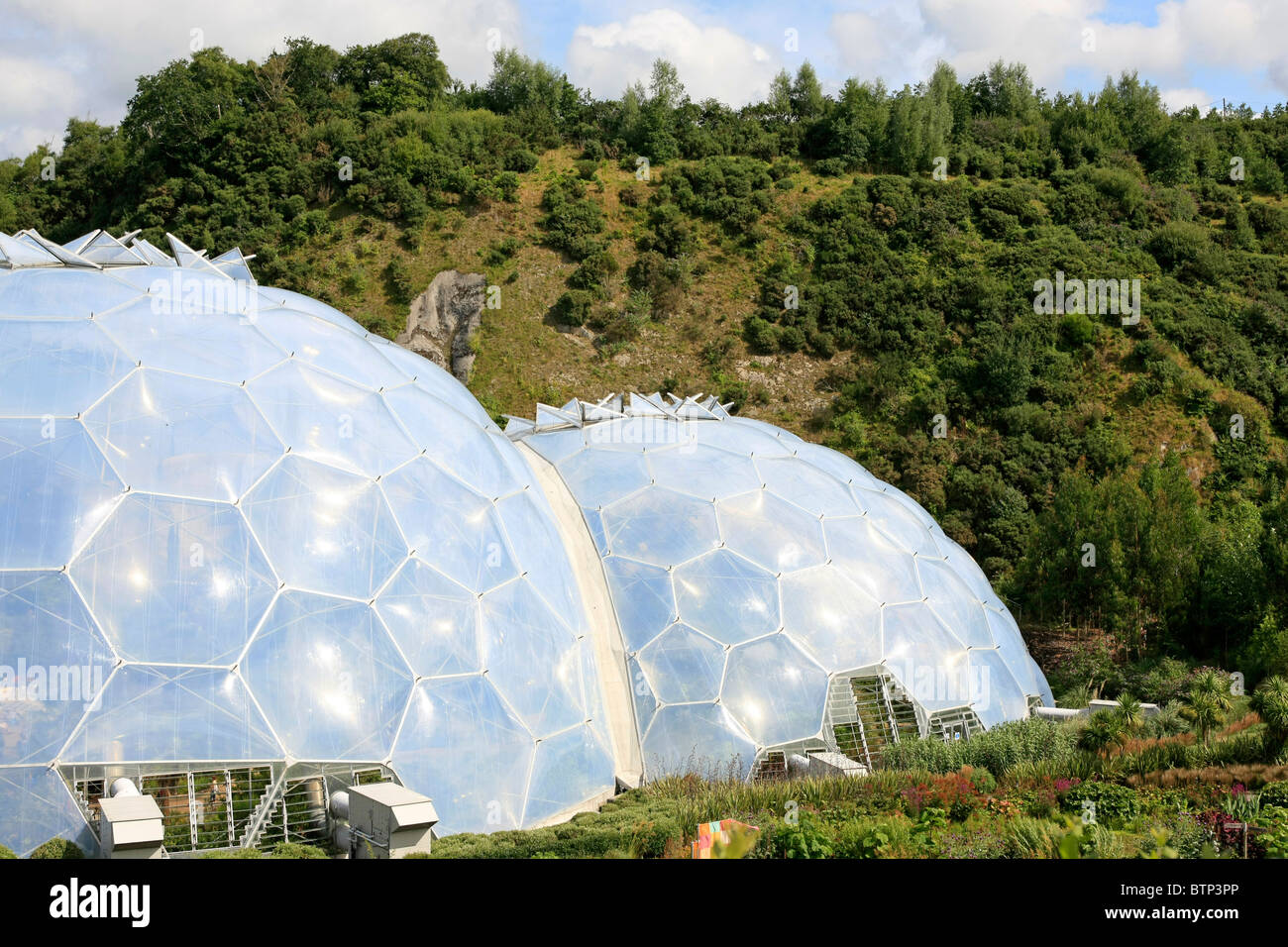 The indoor Biome domes of the Eden Project at St. Austell Cornwall ...