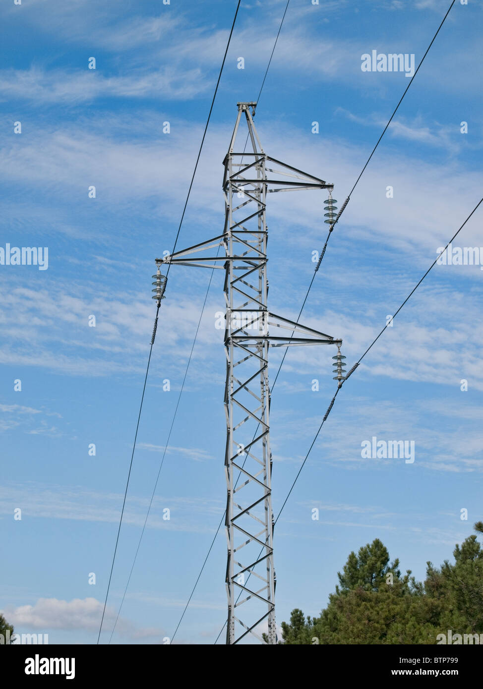 Power lines, electric wires, tower Stock Photo - Alamy