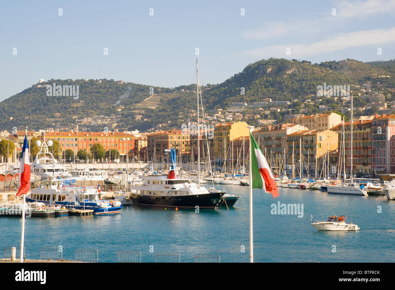 Buildings, Nice Harbour, Cote d'Azur, France Stock Photo - Alamy