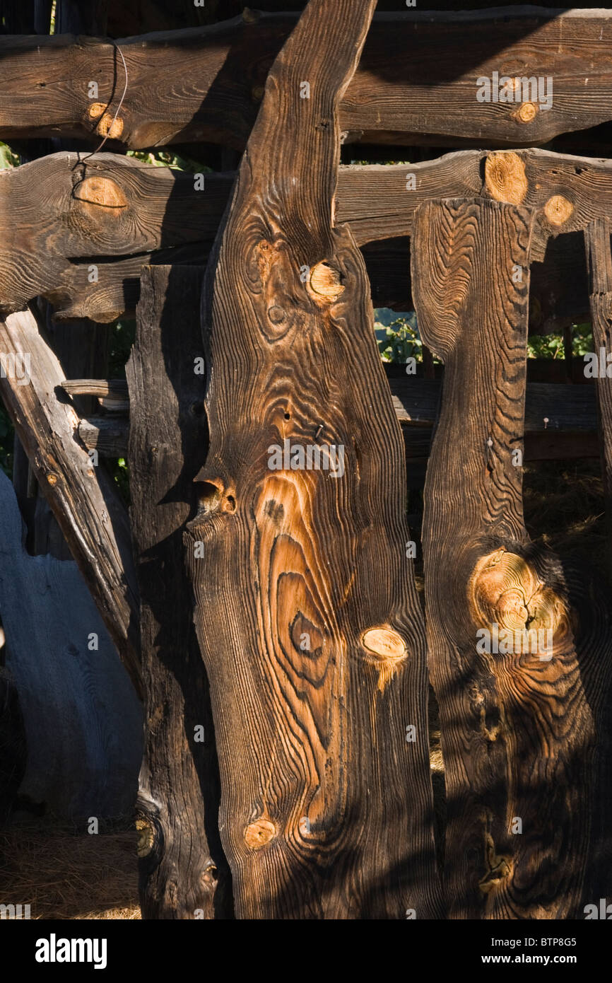Detail of wooden barn at Dolen village, known with national landmark ...