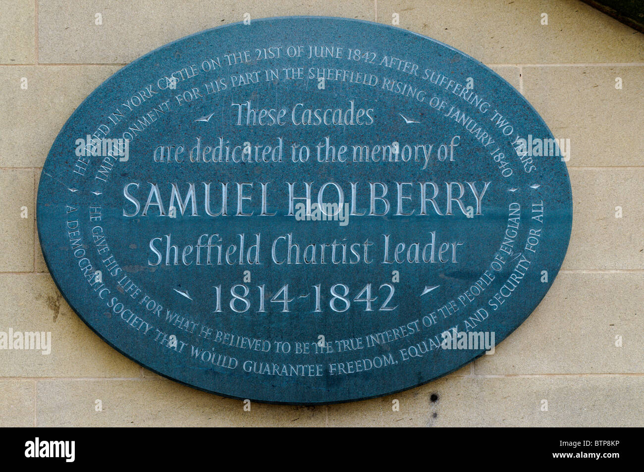 Memorial to Samuel Holberry, the Sheffield Chartist leader Stock Photo - Alamy