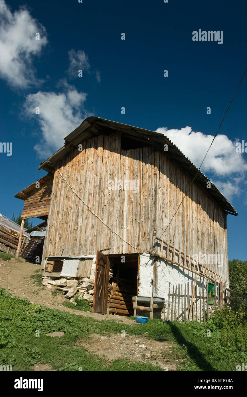 Wooden barn at Dolen village, known with national traditional ...