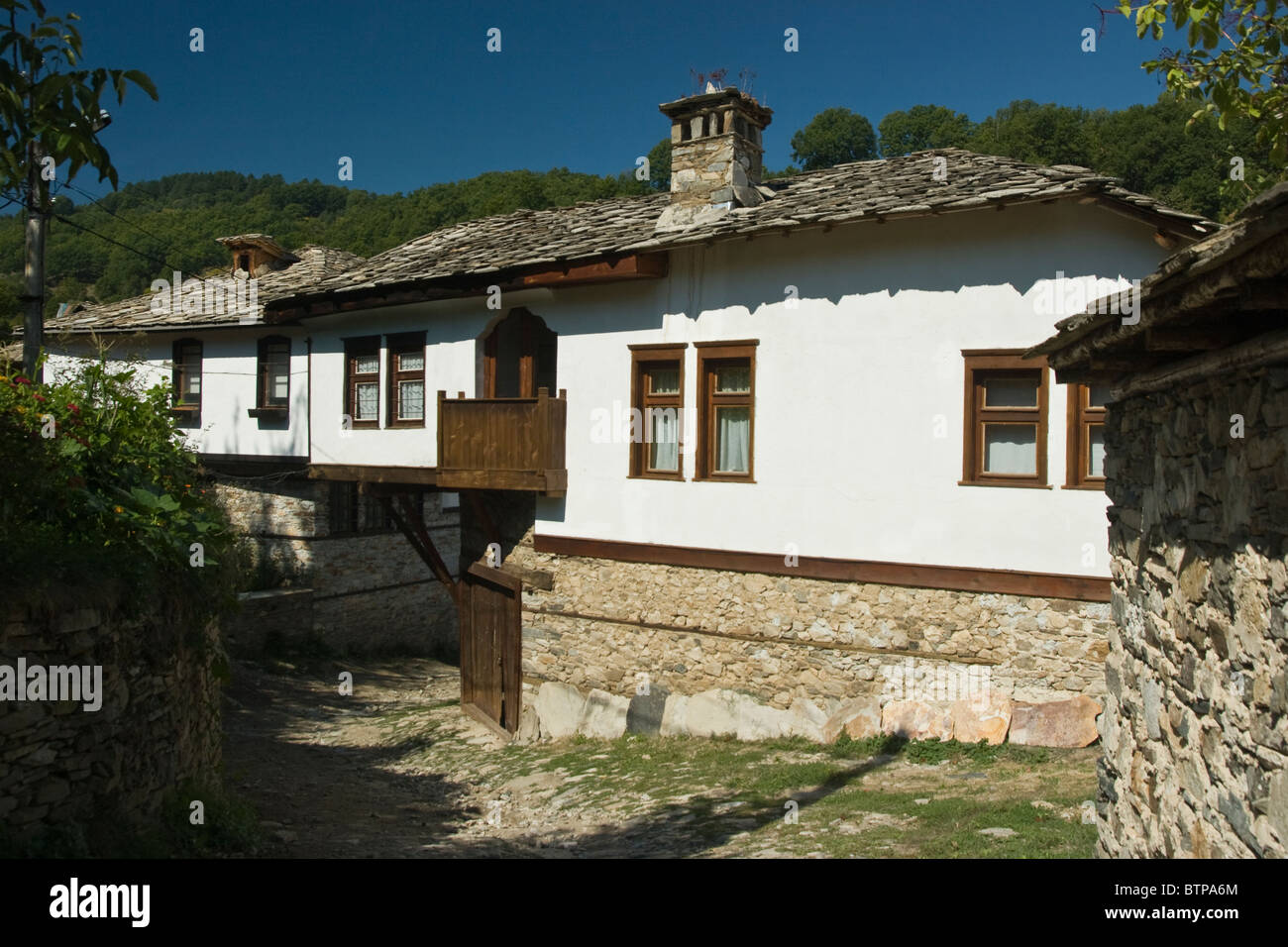A stone roof structure at Dolen village, known with national landmark ...