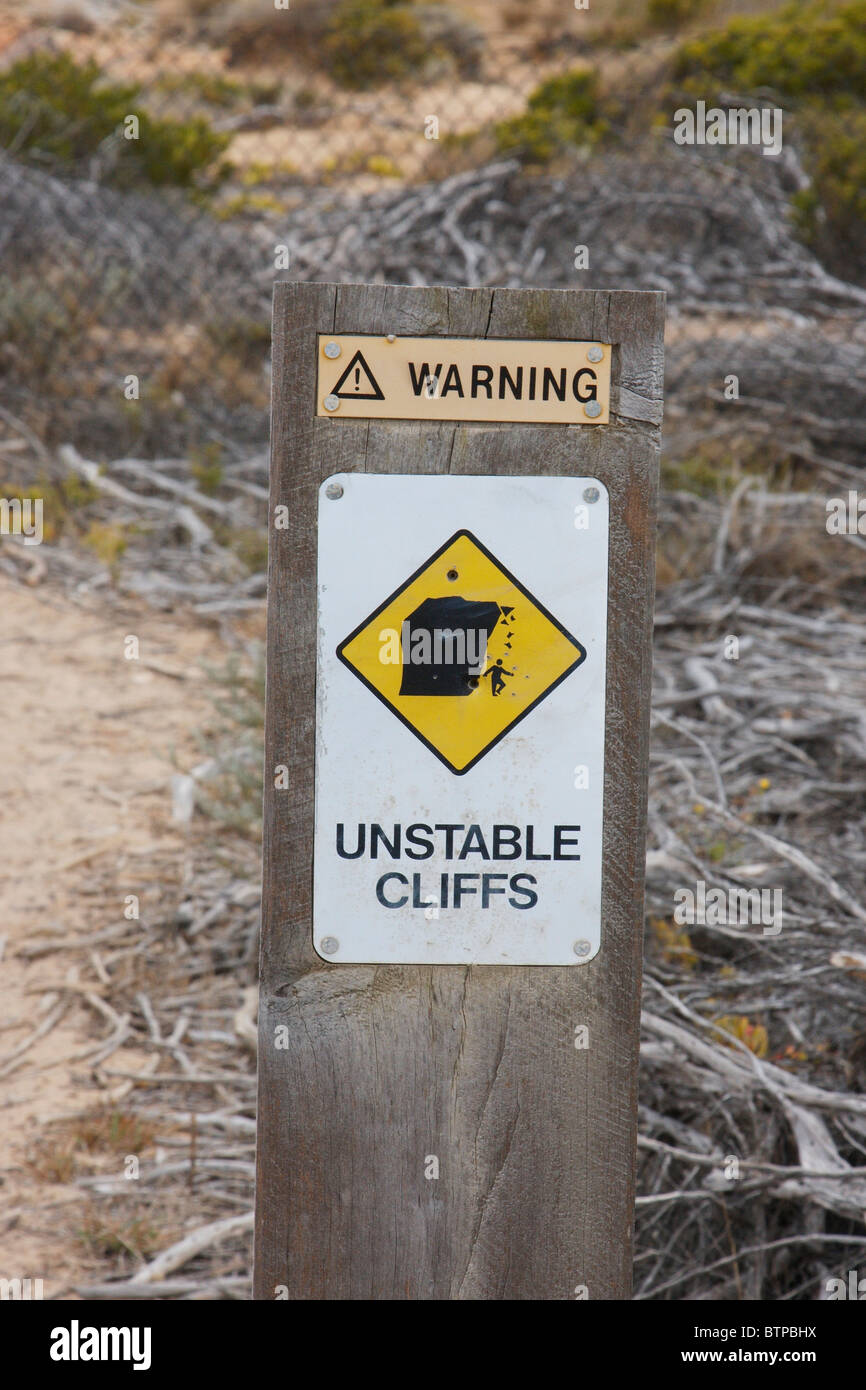 Australia, Victoria, Mornington Peninsula, Ocean Beach, Warning sign ...
