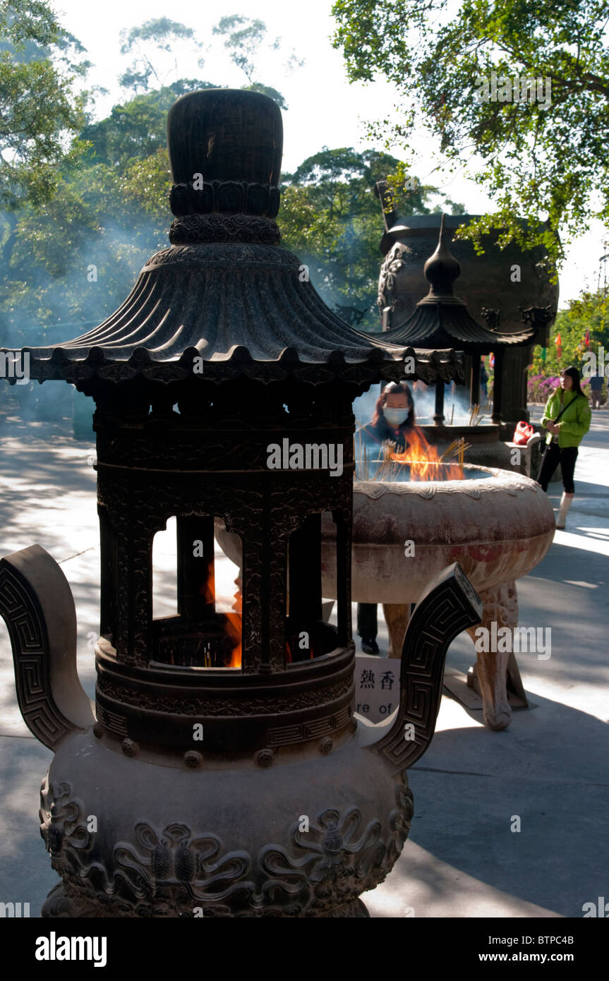 Asia, China, Hong Kong, Lantau, Po Lin Monastery Urn Stock Photo - Alamy