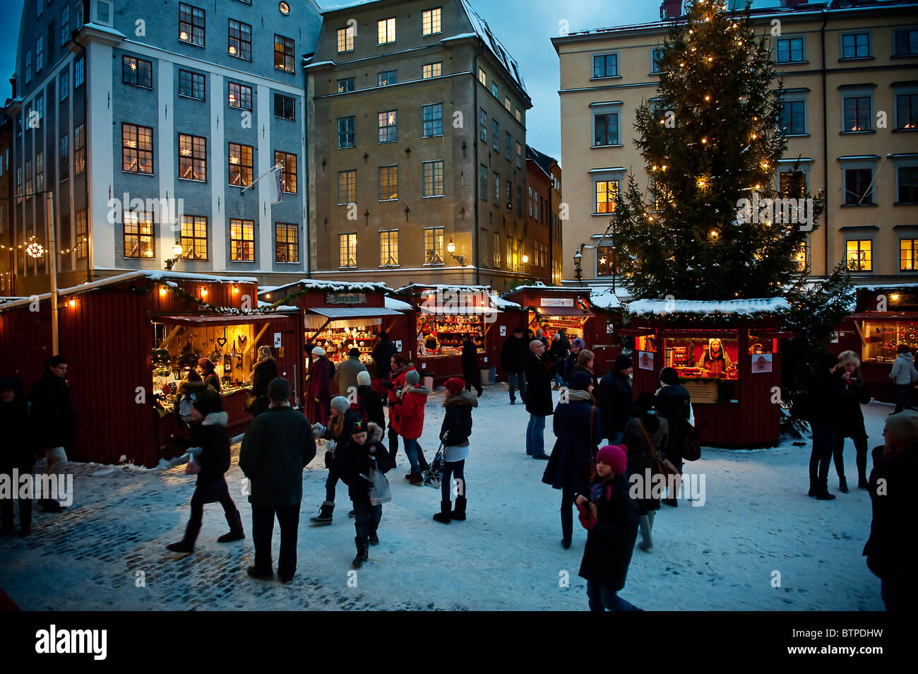 Traditional Christmas market at Stortorget in Gamla Stan, Old Town, in ...
