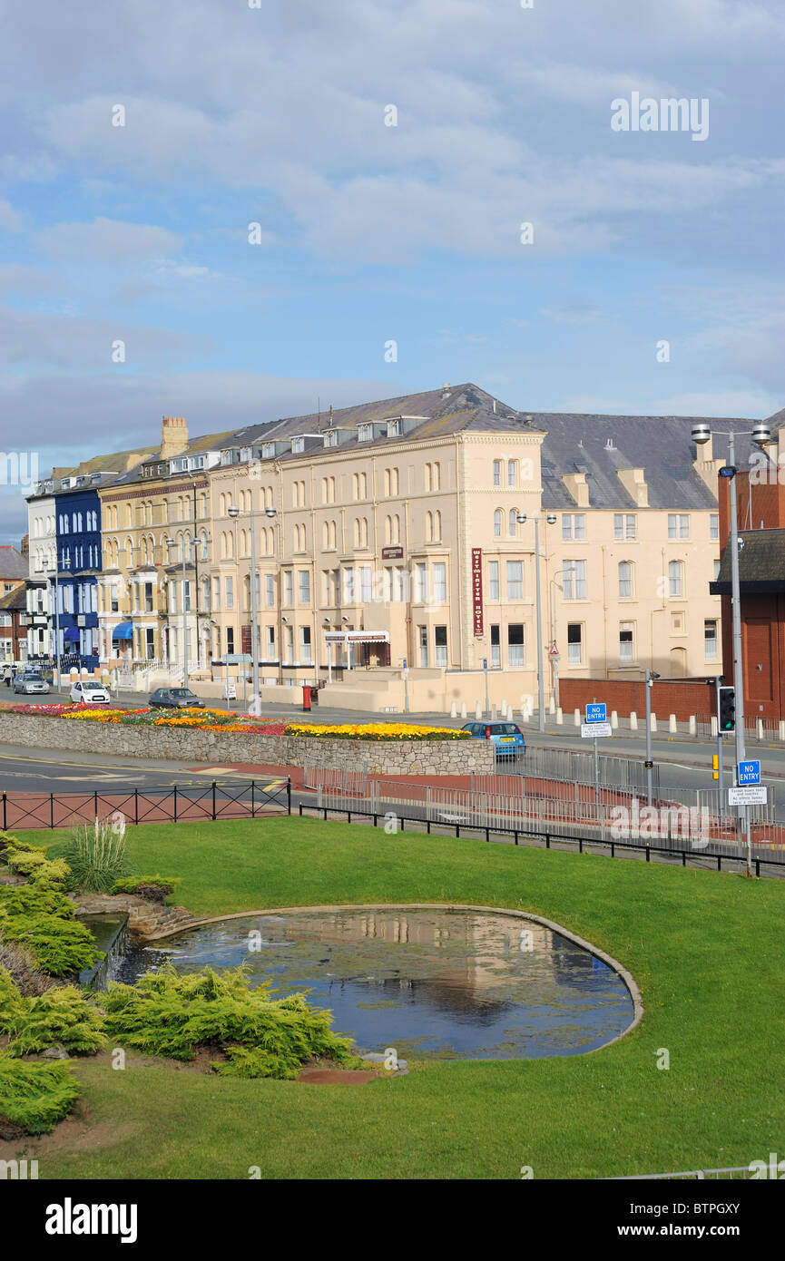 Seafront properties in Rhyl, Clwyd, North Wales Stock Photo - Alamy