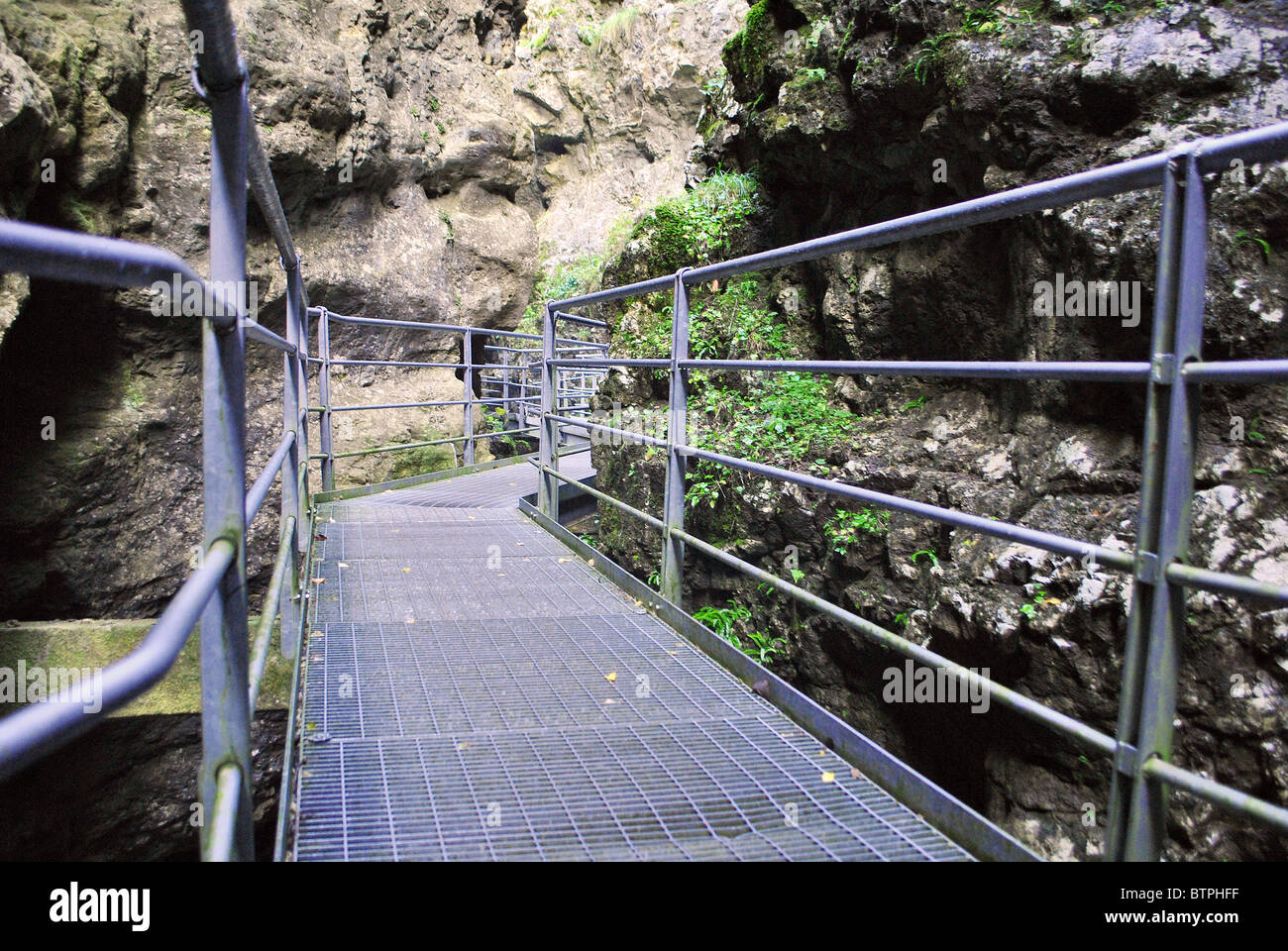 iron footbridge in rock crevice Stock Photo - Alamy