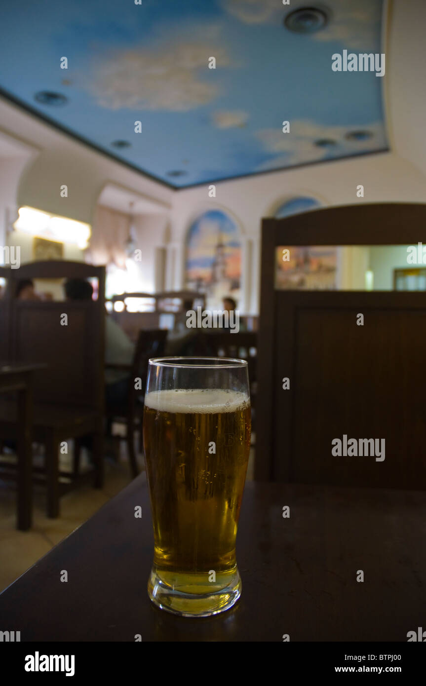 Half litre of Ukrainian beer in a cafeteria at Kontraktova ploscha ...