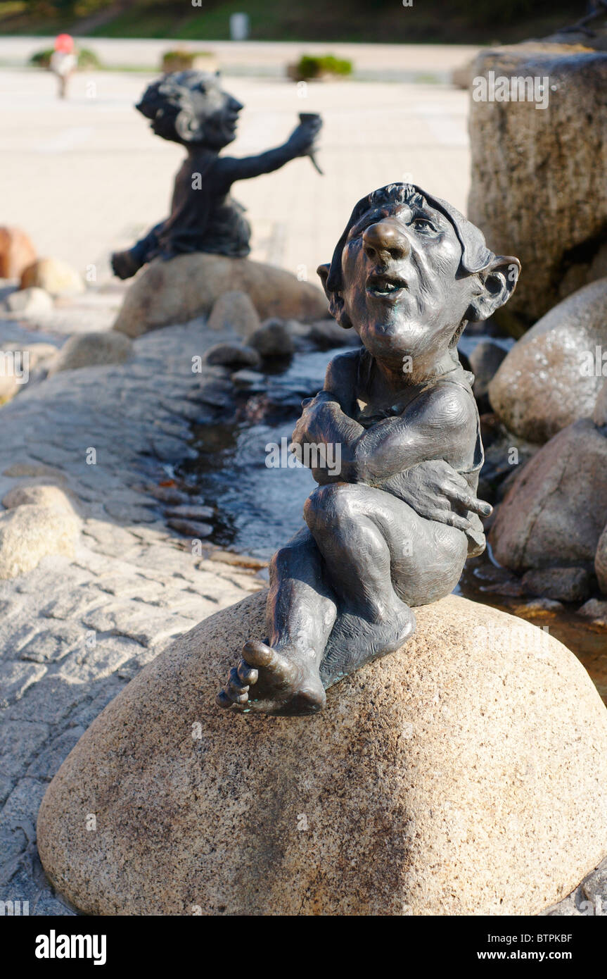 Germany, Harz Mountains, Thale, Brunnen der Weisheit, Fountain Stock ...