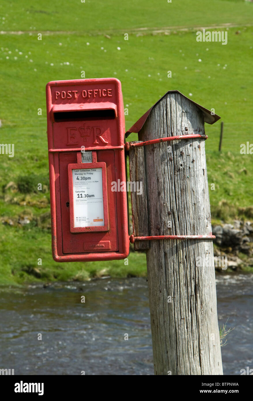 England, North Yorkshire, Langstrothdale, Rural post box Stock Photo ...