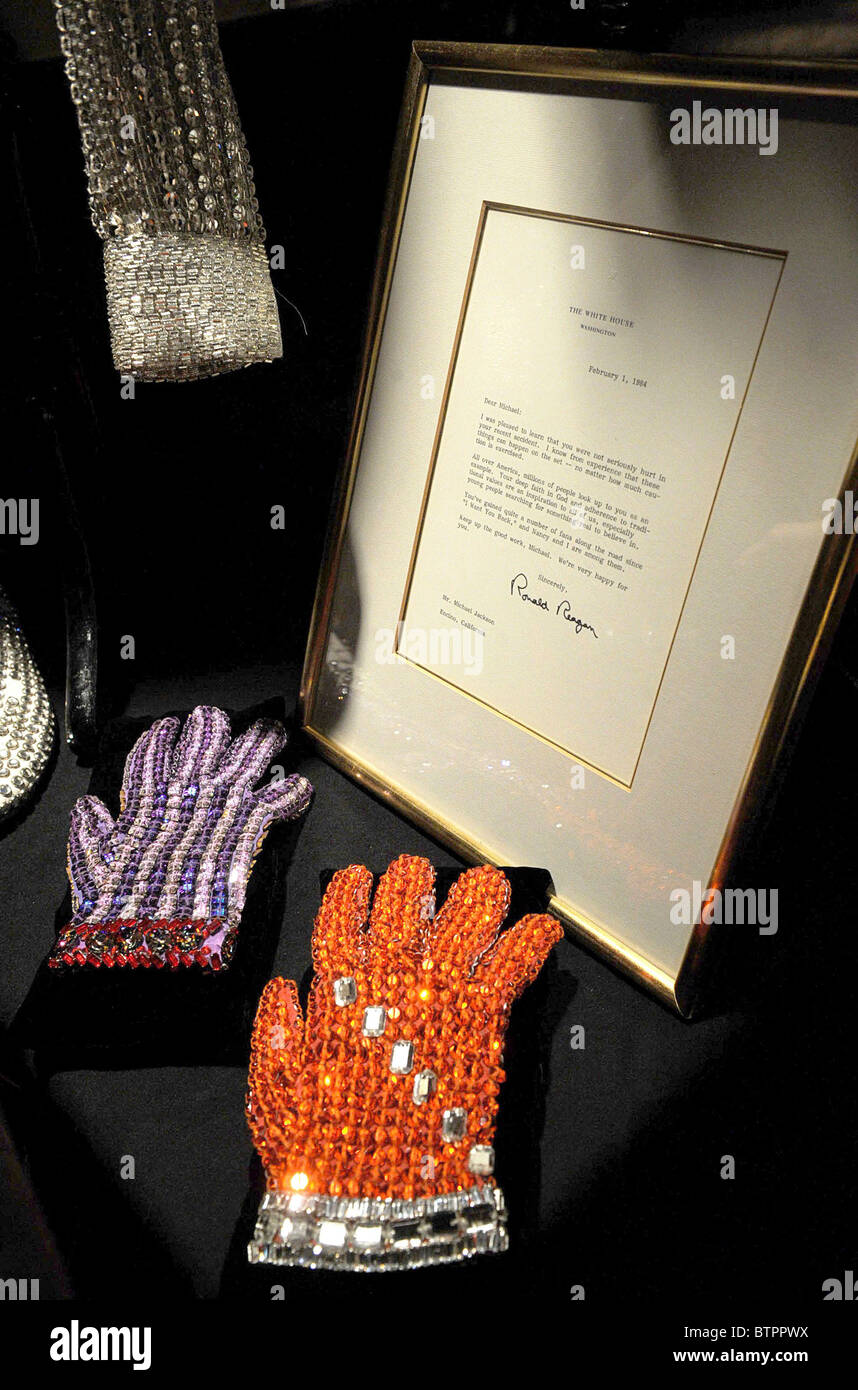 Display of Michael Jackson Memorabilia Stock Photo - Alamy
