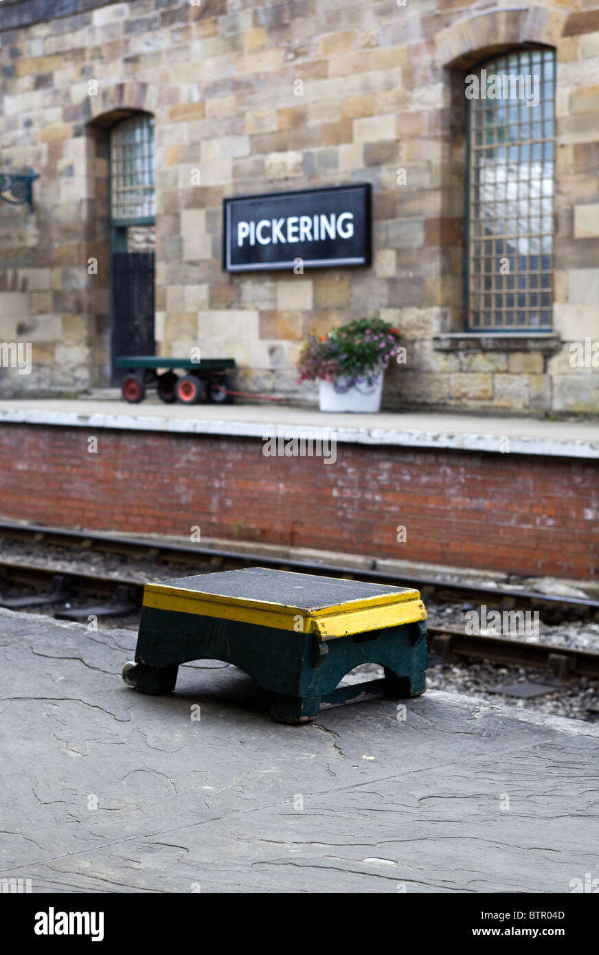 Platform Steps for accessing Steam Trains Pickering Train Station North ...