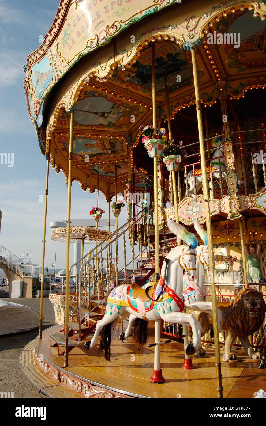 France, Saint-Tropez, View of empty carousel Stock Photo - Alamy