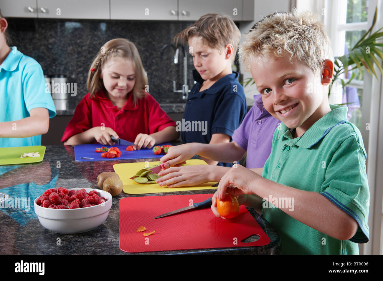 Children preparing food Stock Photo - Alamy