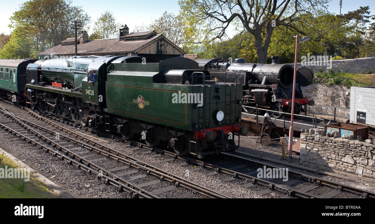 "Eddystone" steam locomotive working on the Swanage Railway.England ...