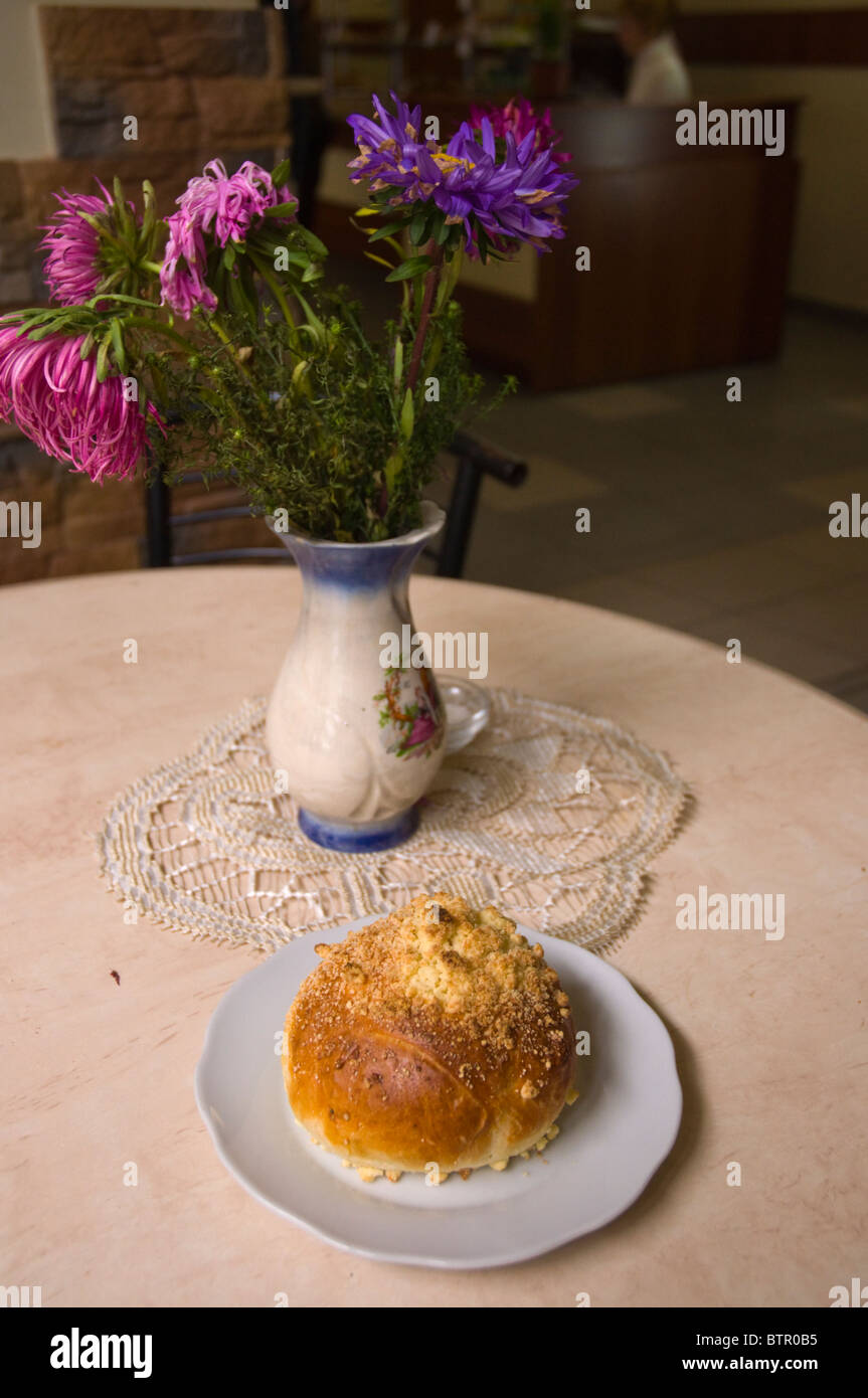 Ukrainian sweet bun in a cafe Lviv western Ukraine Europe Stock Photo ...