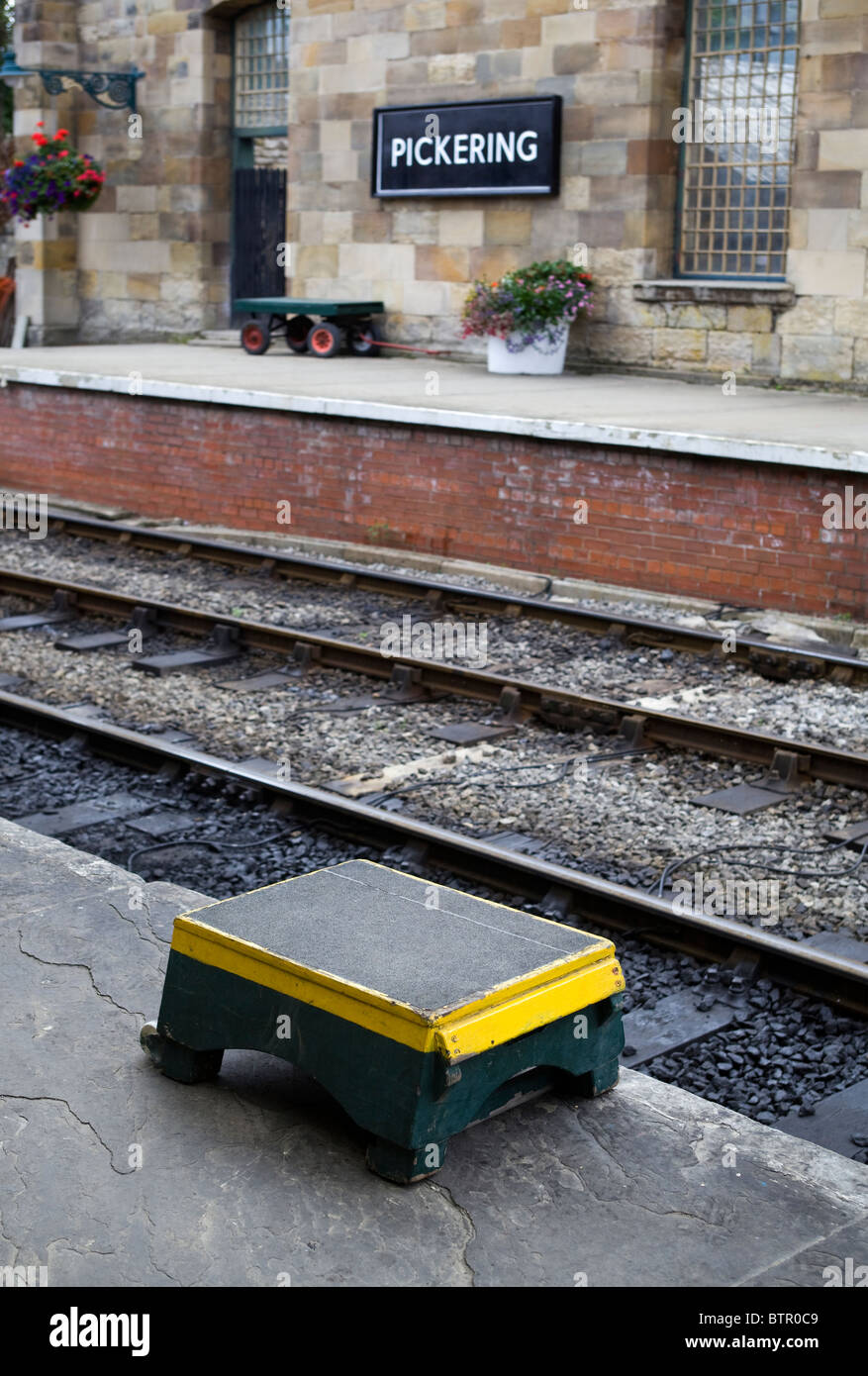 Platform Steps for accessing Steam Trains Pickering Train Station North ...