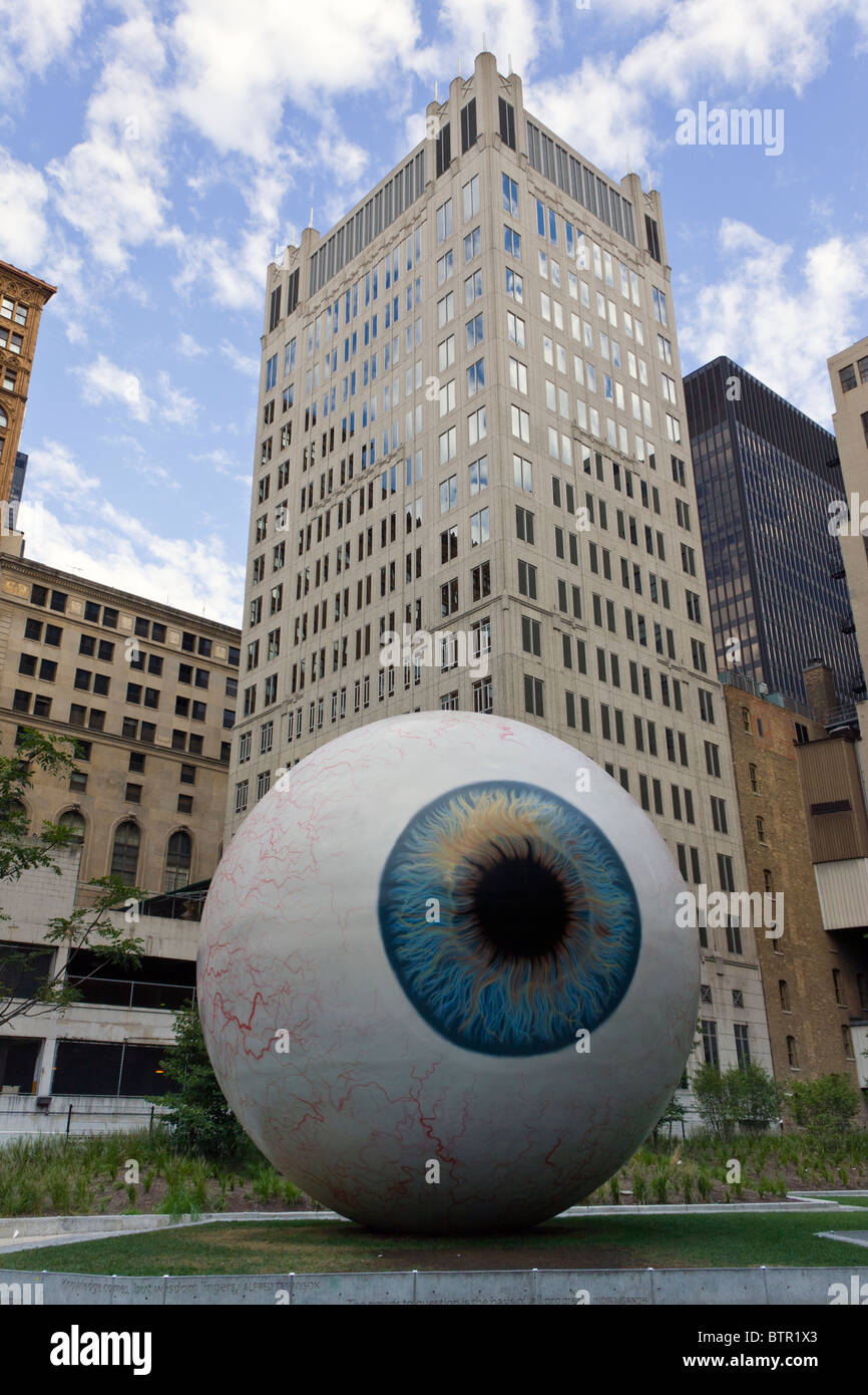 Eye, sculpture by Tony Tasset, Pritzker Park, Chicago, Illinois, USA ...