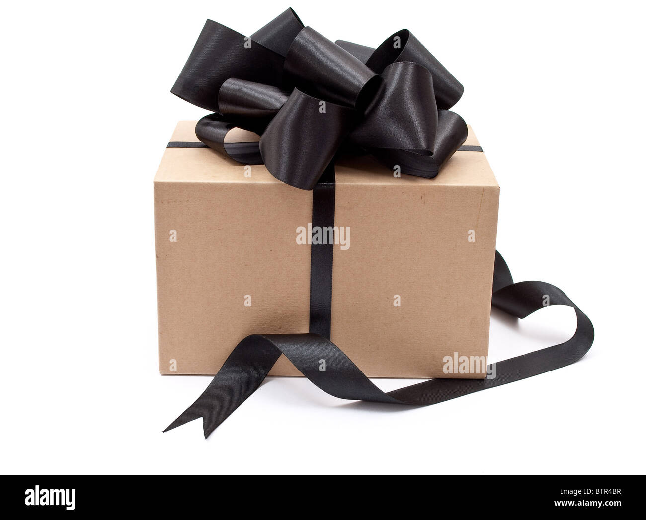 Box with black bow Stock Photo - Alamy