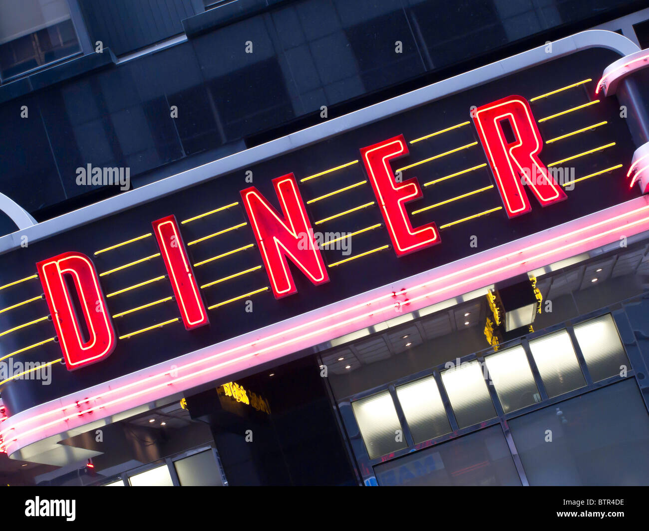 Diner Neon Marquee, Times Square, NYc, USA Stock Photo - Alamy