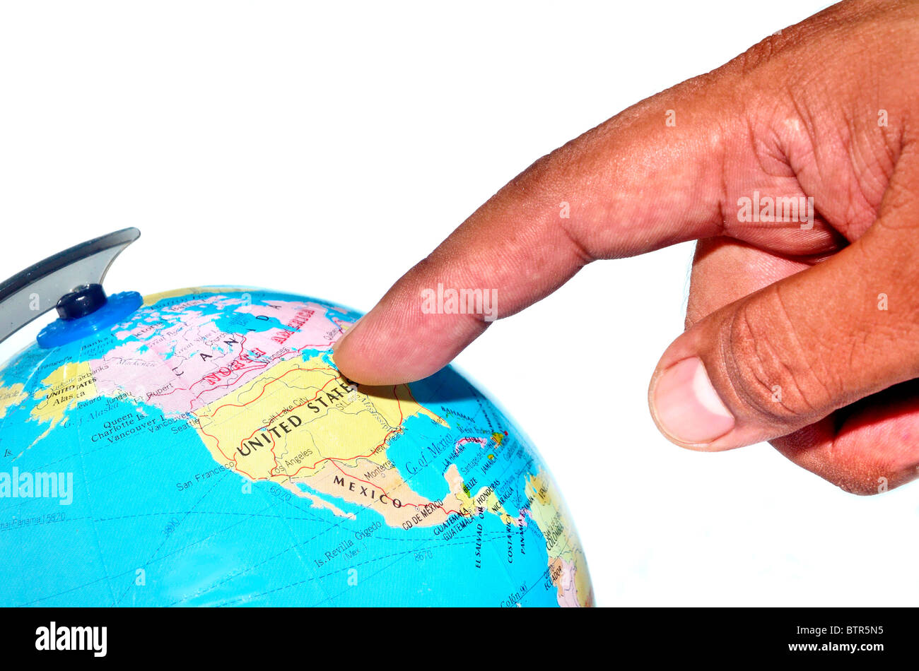 Pointing usa on globe hi-res stock photography and images - Alamy