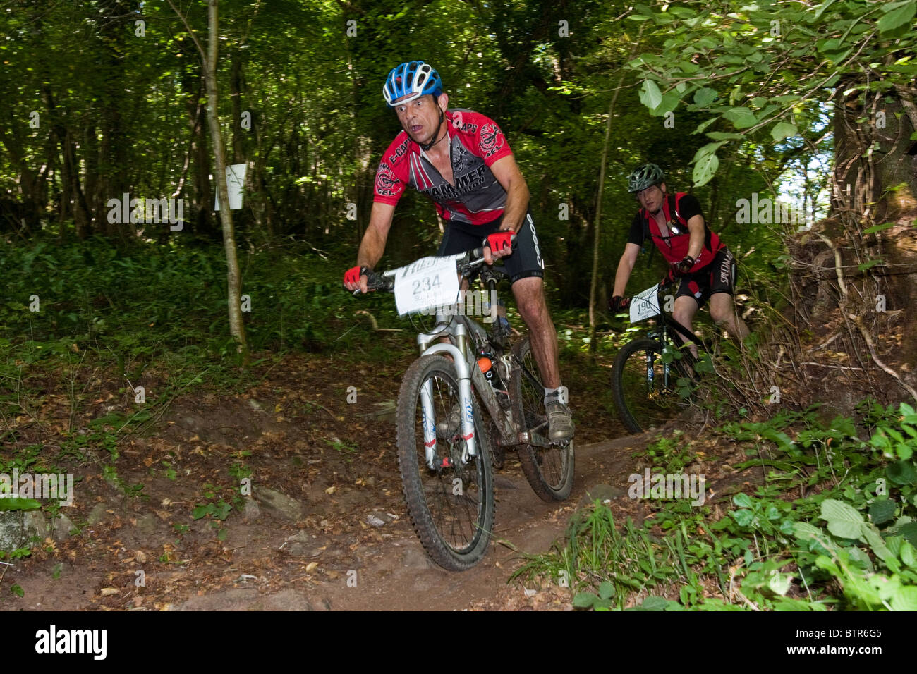 Competitor in a Mountain Biking Trial Stock Photo - Alamy