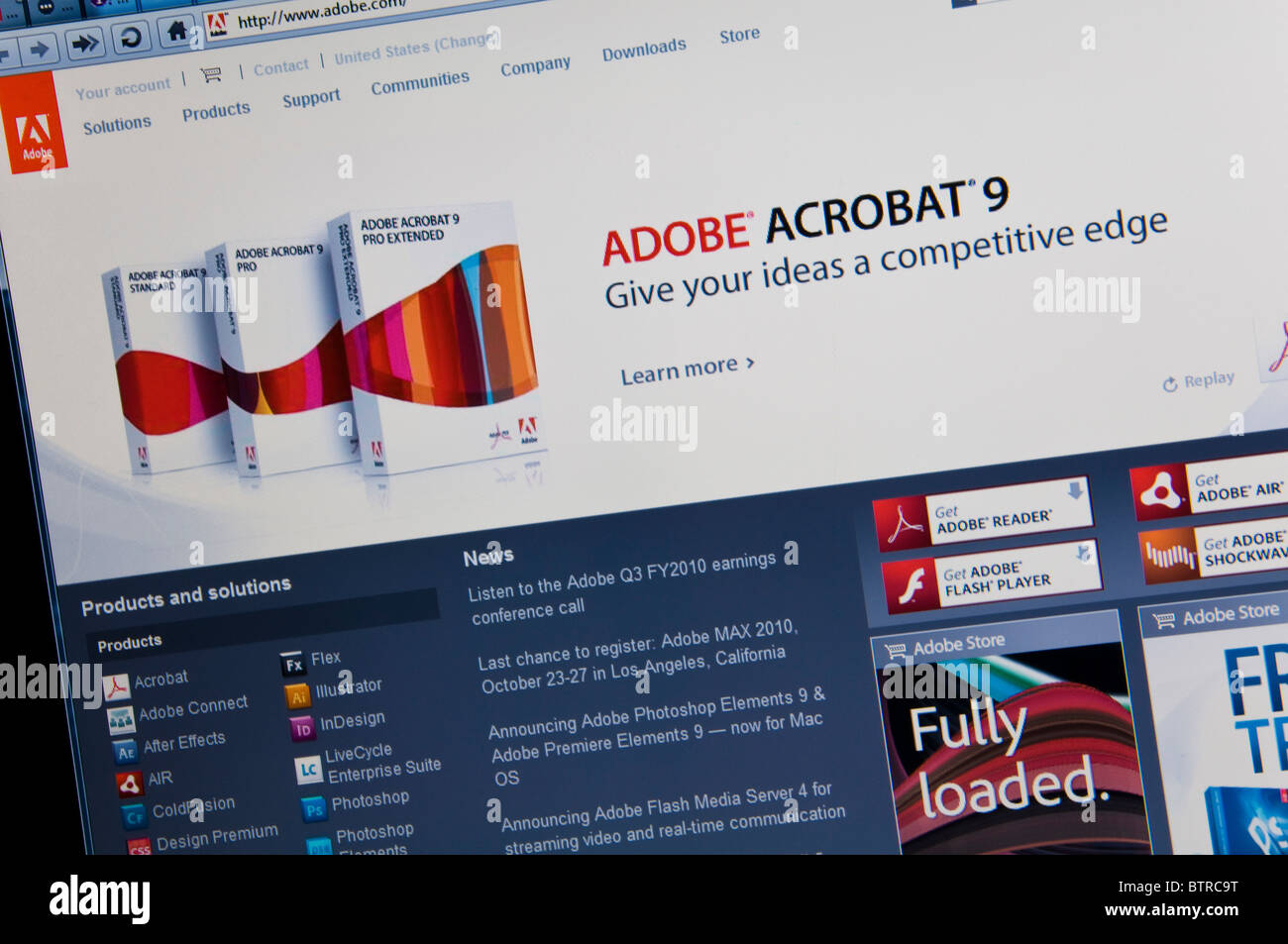 Adobe store website screen shot Stock Photo - Alamy