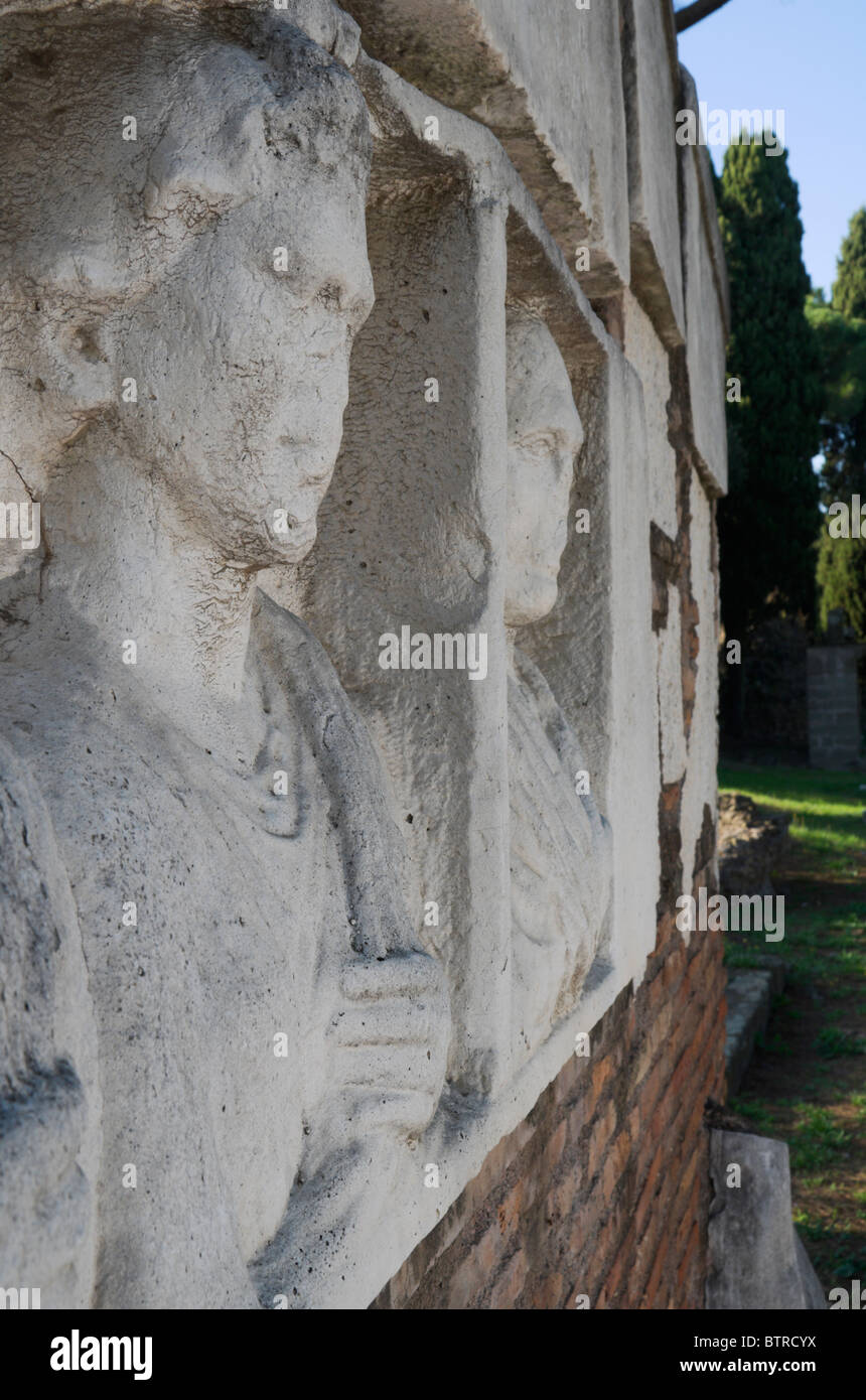 Appian Way (Appia Antica) tomb bas relief close-up Stock Photo - Alamy