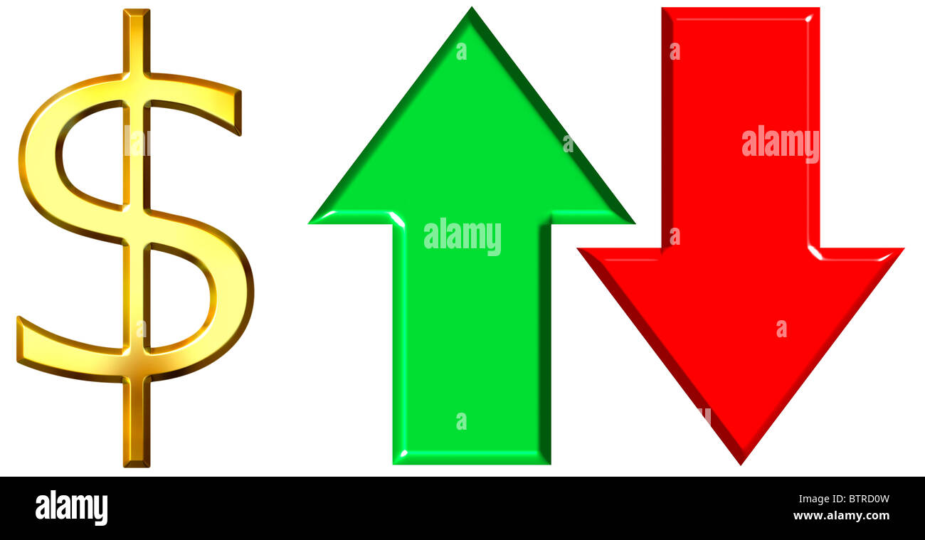 Raising and falling dollar currency Stock Photo - Alamy