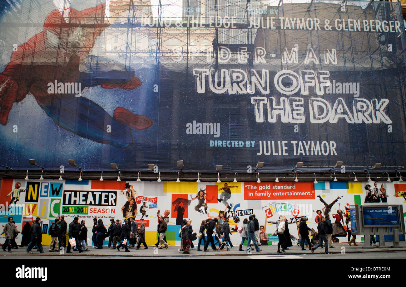 A poster advertising the "Spider-Man Turn Off the Dark" Broadway ...