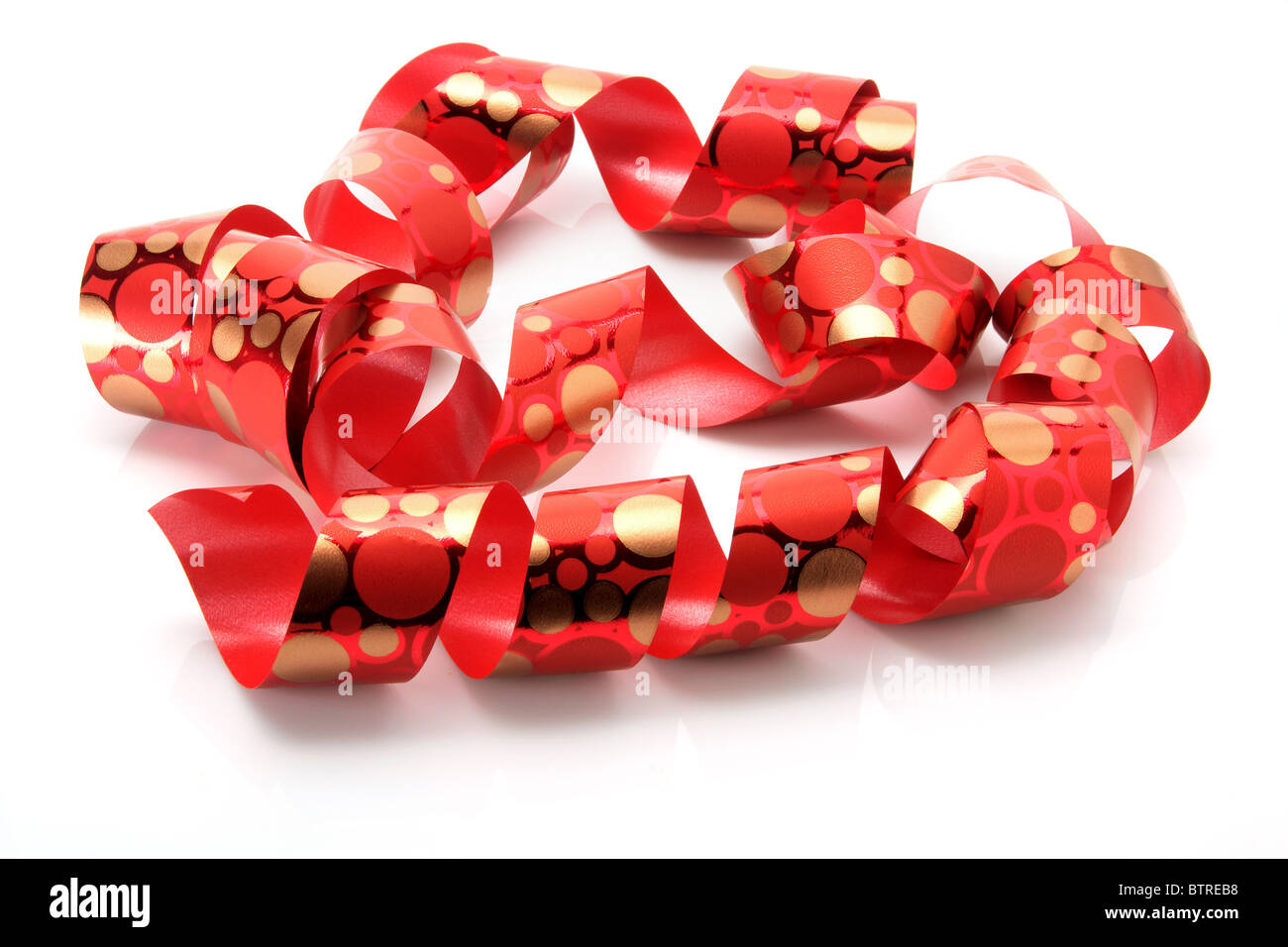 Red Curling Gift Ribbon Stock Photo - Alamy
