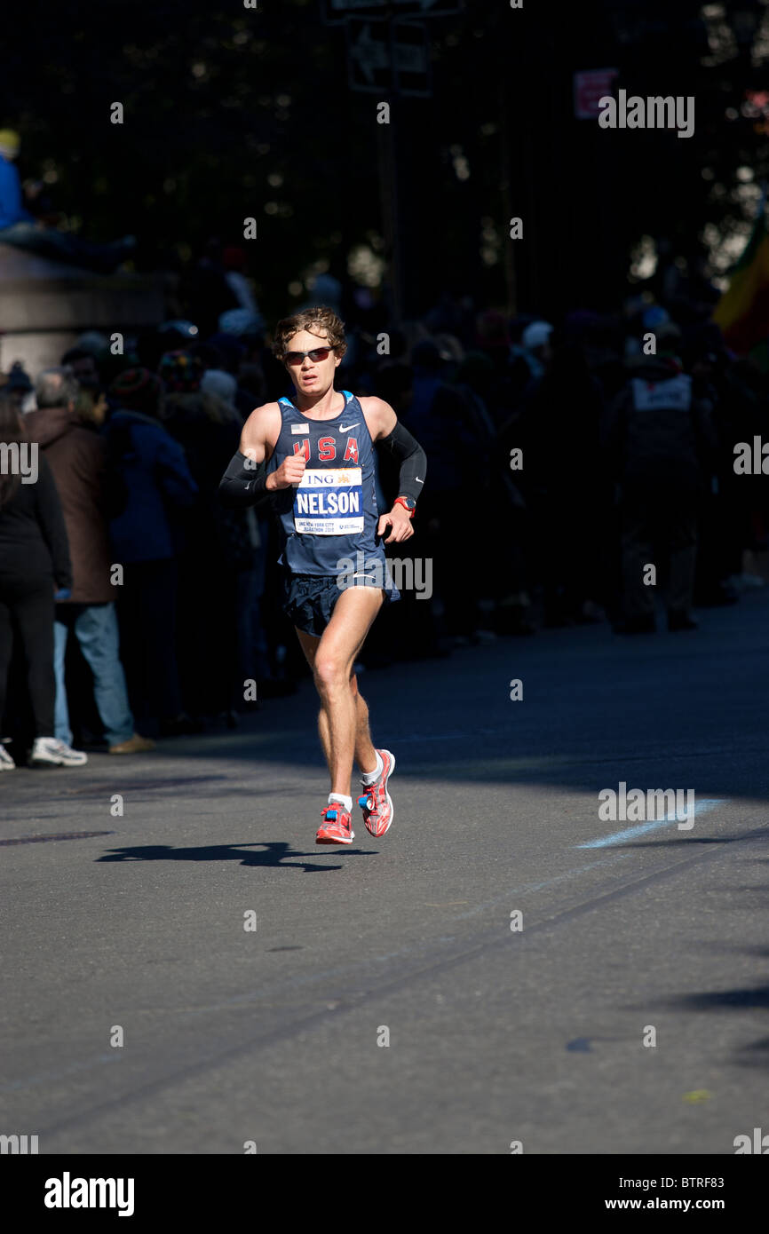 Tim Nelson of the United States making his marathon debut in the 2010 ...