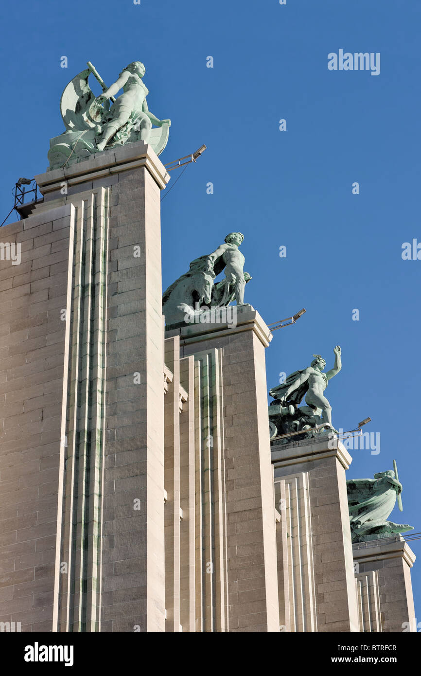 Four Copper Sculptures in Bruxelles Expo Belgium Stock Photo - Alamy