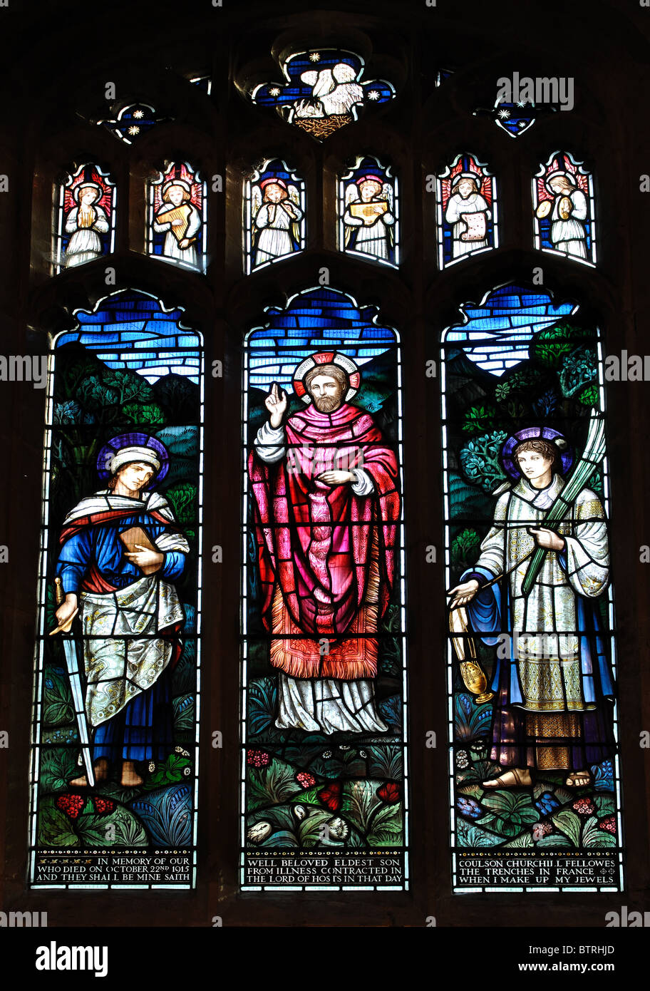 Stained glass in St. Thomas a Becket Church, Ramsey, Cambridgeshire ...