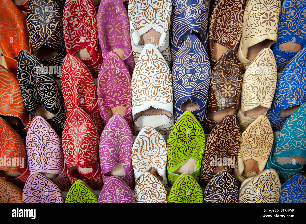 Leather Slippers Marrakech Morocco North Africa Stock Photo - Alamy