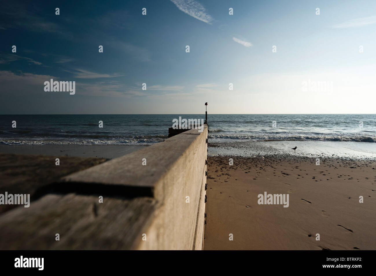 Wooden groyne on Bournemouth beach in Dorset, United Kingdom Stock ...