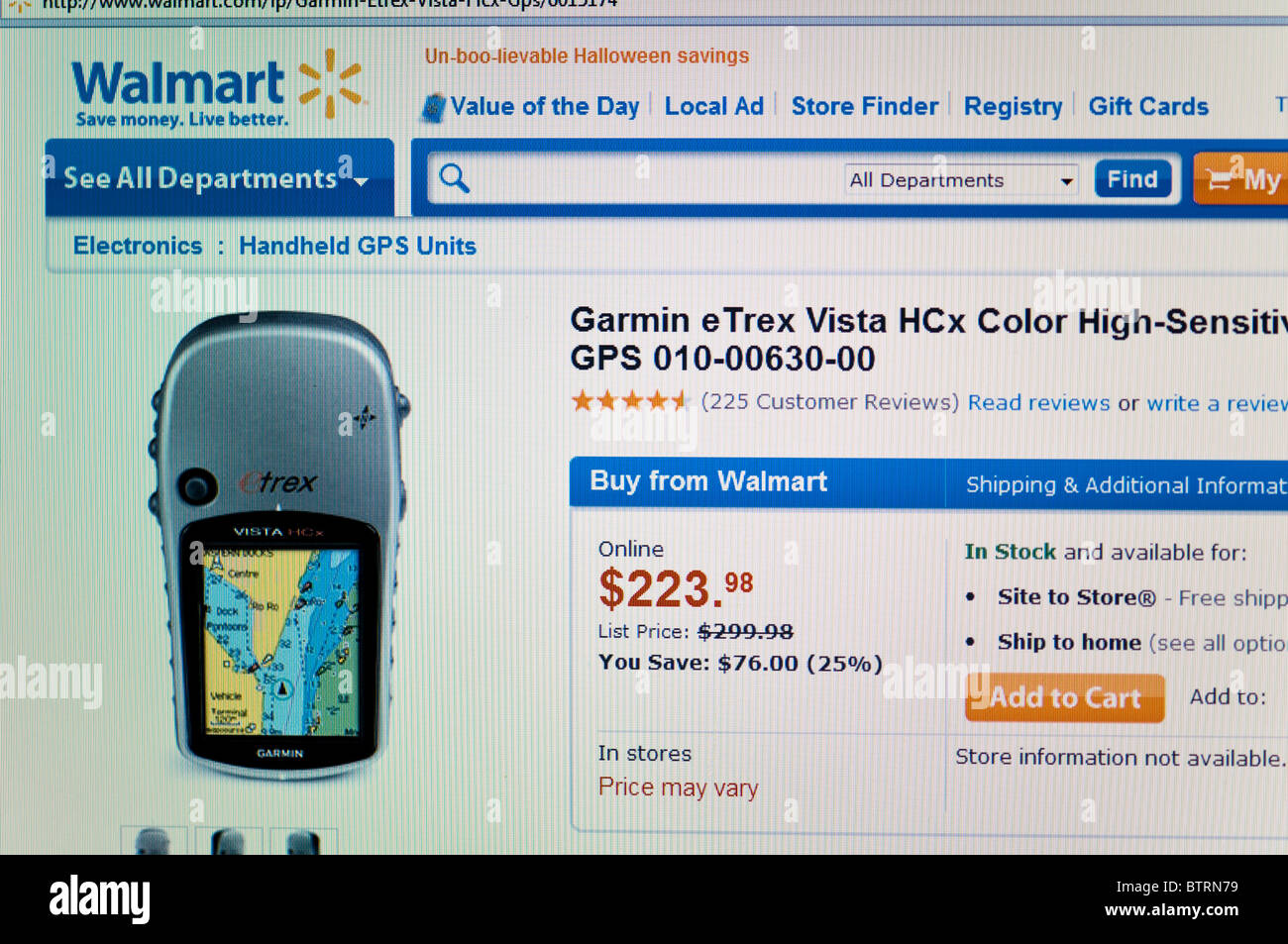 GPS, Walmart Store website online Stock Photo - Alamy