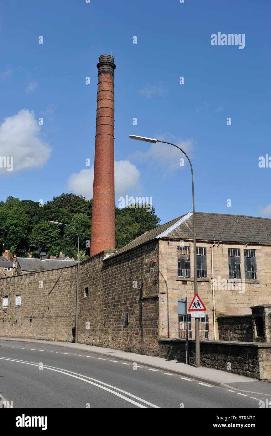 Milford Chimney in Makeney, Belper in Derbyshire, part of an old cotton ...