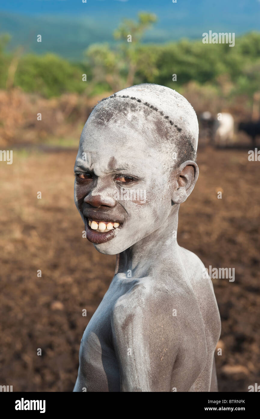 Young Surma herder, Omo River Valley, Ethiopia Stock Photo - Alamy