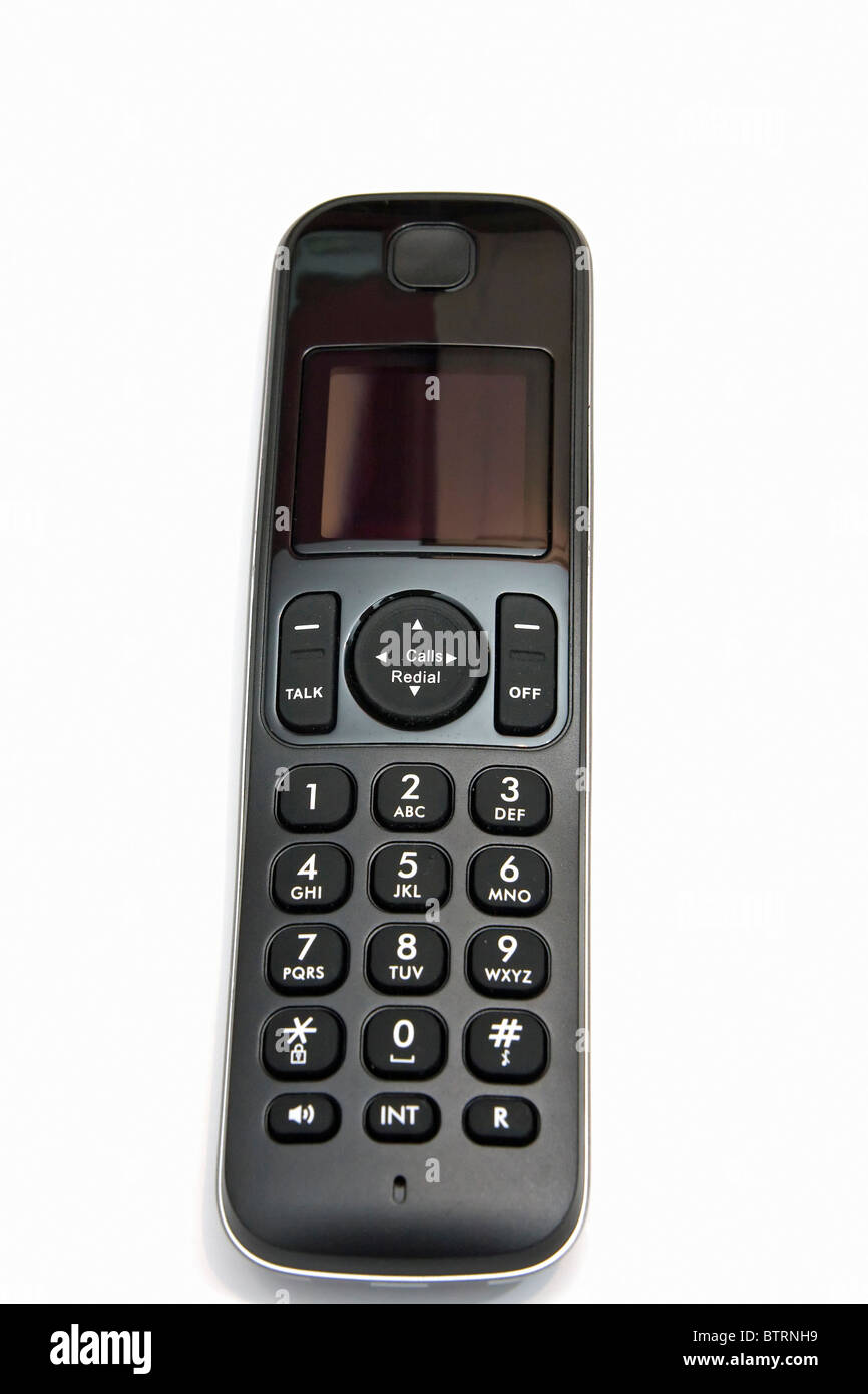 Telephone handset with numeric keypad on white background Stock Photo ...