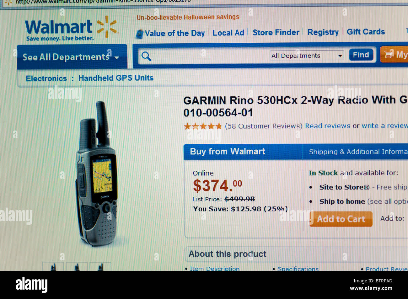 GPS, Walmart Store website online Stock Photo - Alamy