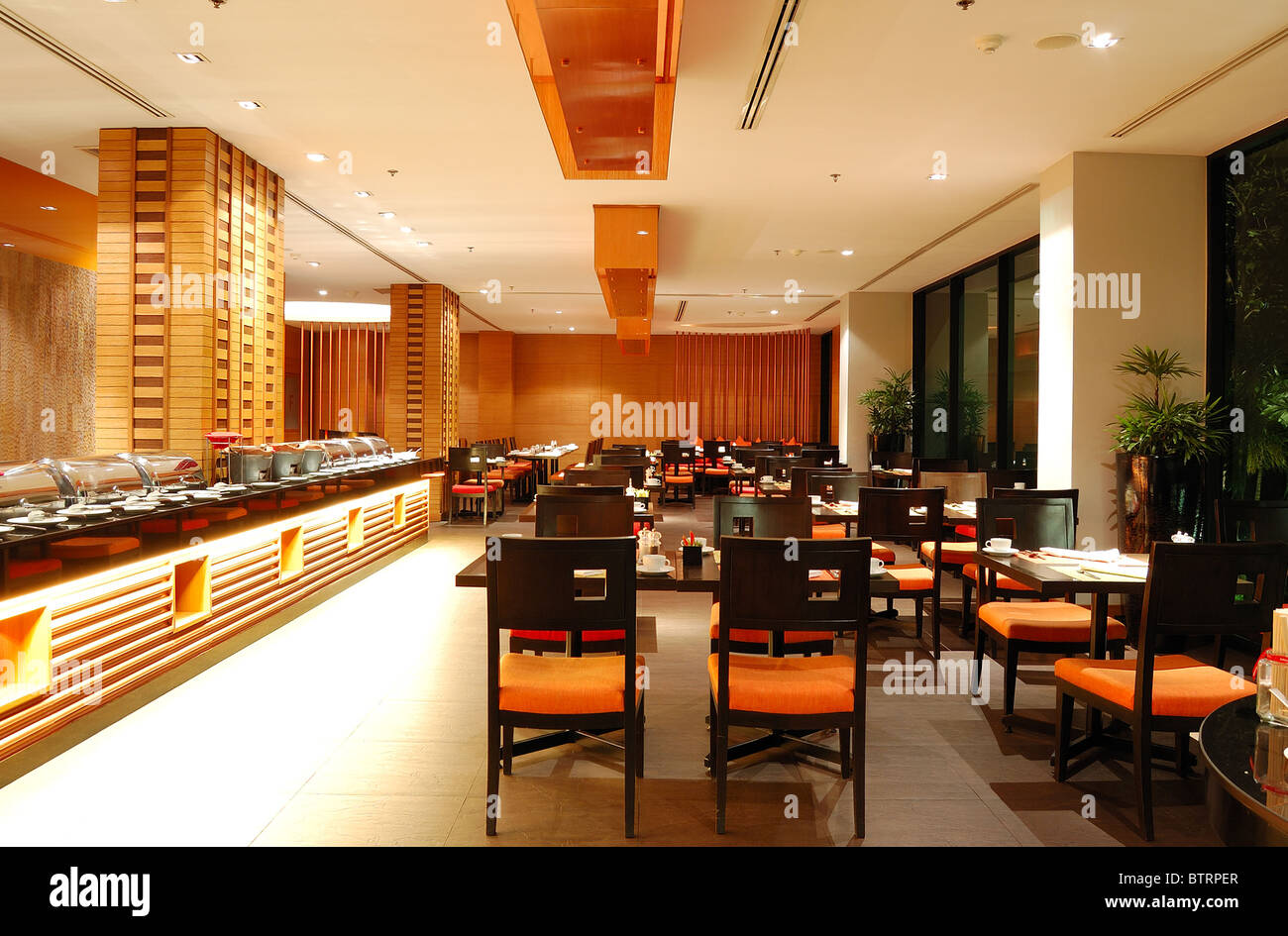 Restaurant interior in night illumination hi-res stock photography and ...