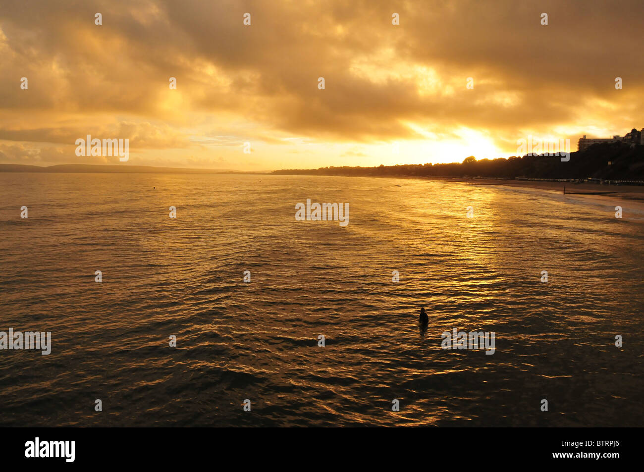 England coast buildings silhouettes water seashore dramatic sky hi-res ...