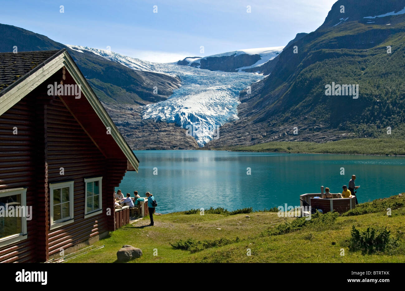 Engabreen, part of Svartisen glacier, in Meloy, Nordland, North Norway ...