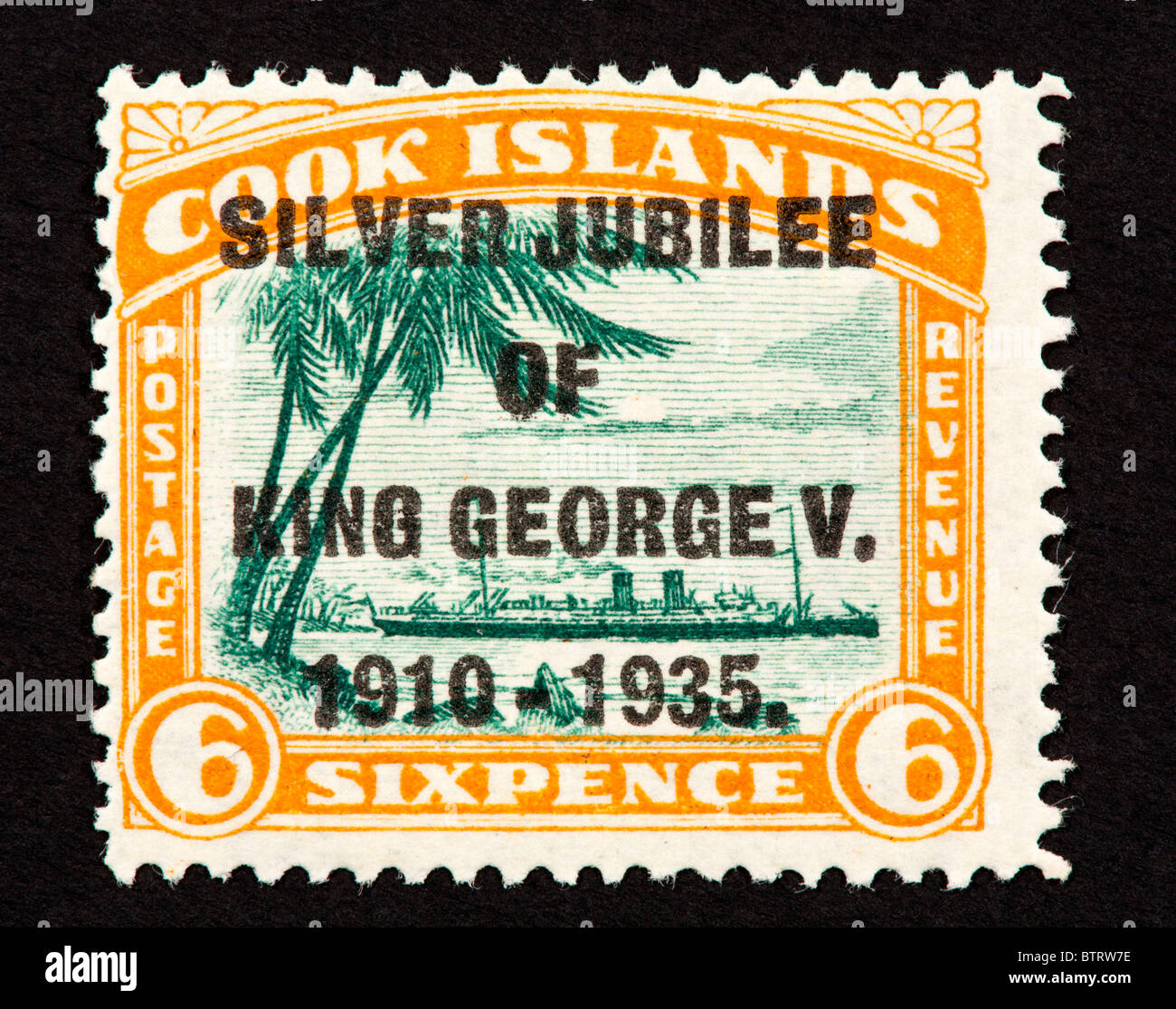 Postage stamp from the Cook Islands depicting the HMS Monowal Stock ...
