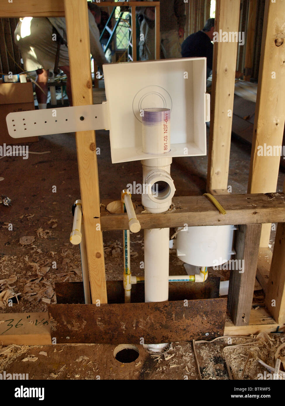 plumbing piping construction house building raw pvc pipe studs Stock ...