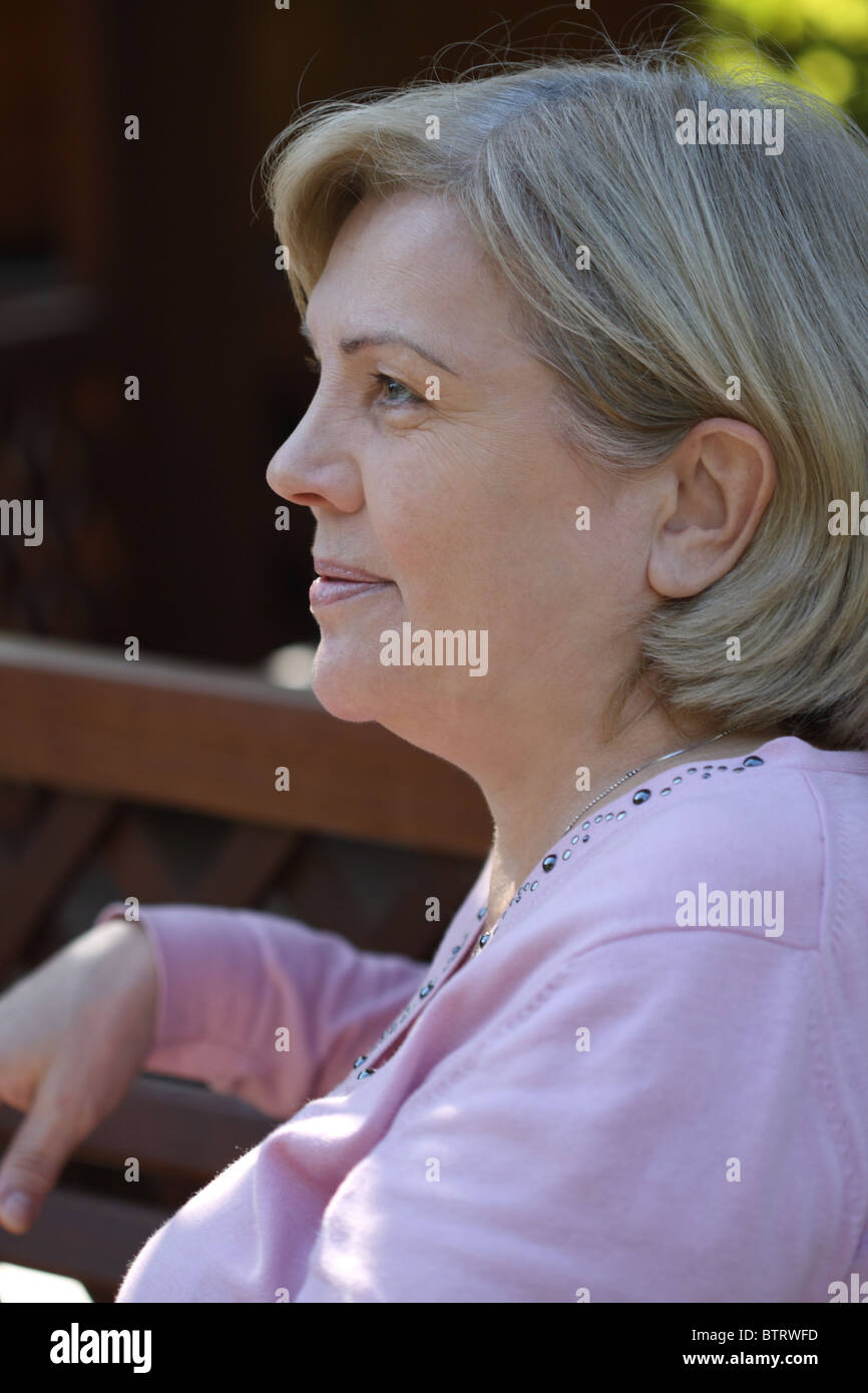 Portrait of middle age woman Stock Photo - Alamy