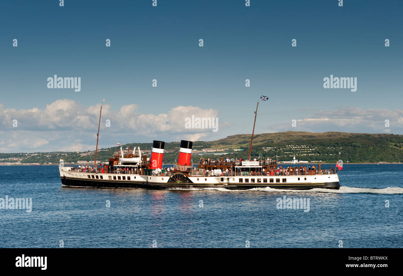 Steam powered paddle boat, Waverley, at Dunoon, Argyll Stock Photo - Alamy