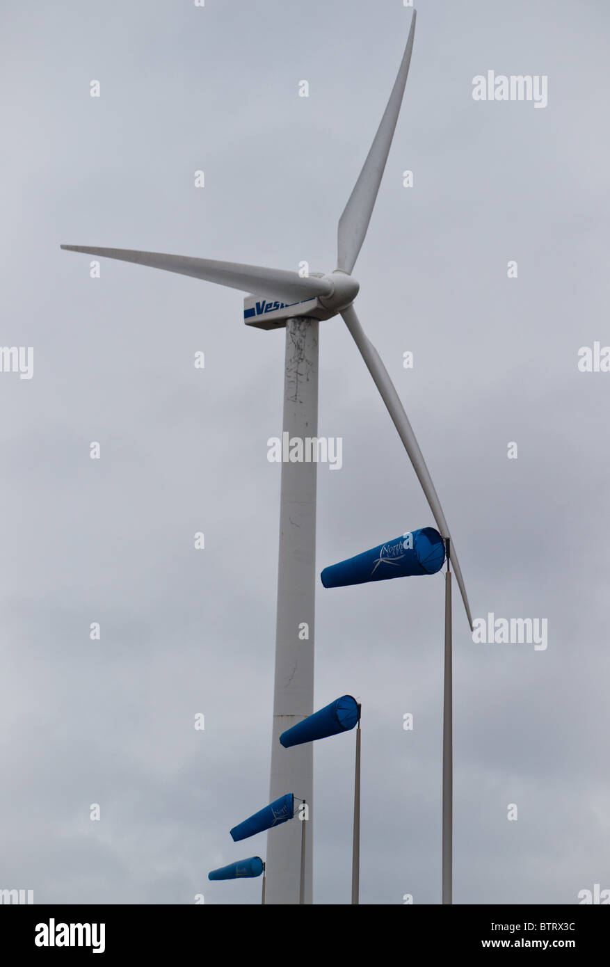 Windmills at a wind farm at North Cape, Prince Edward Island Stock ...
